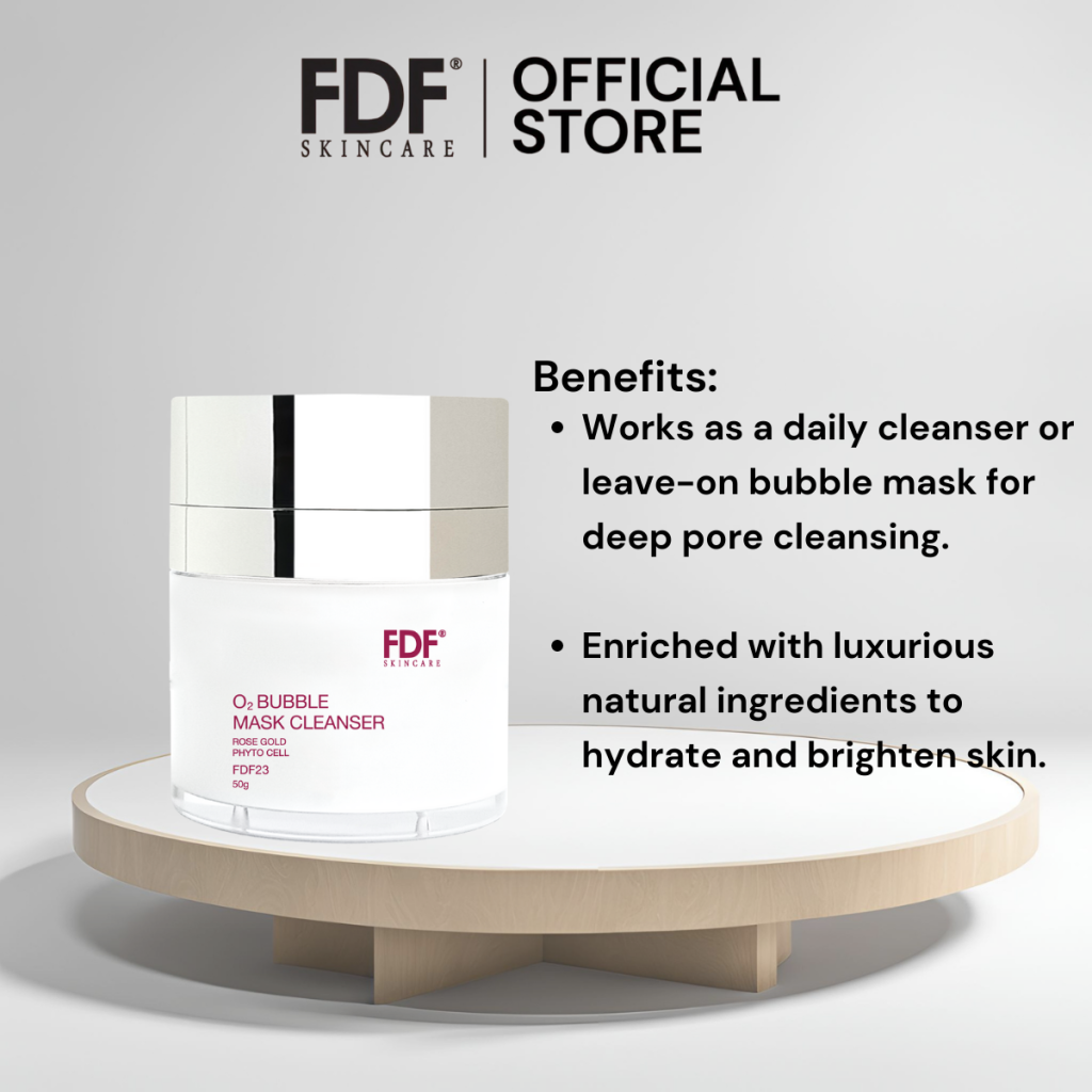 O2 Bubble Mask Cleanser Rose Gold Phyto Cell 50g - FDF Skincare