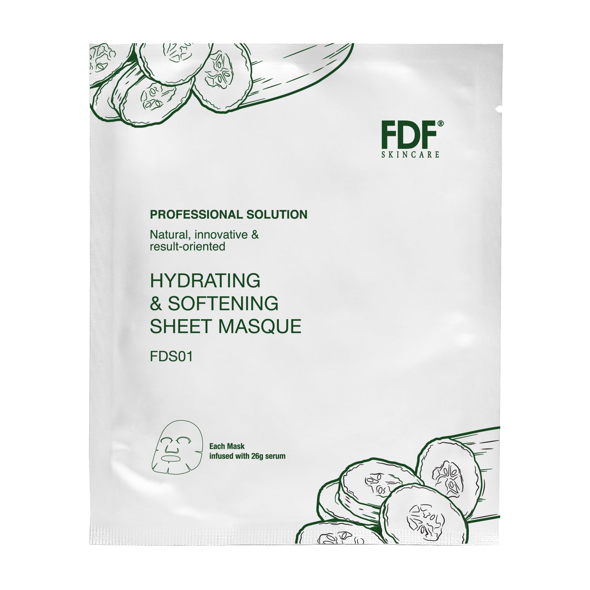 Hydrating & Softening Sheet Masque (Cucumber) 10 In 1 - FDF Skincare